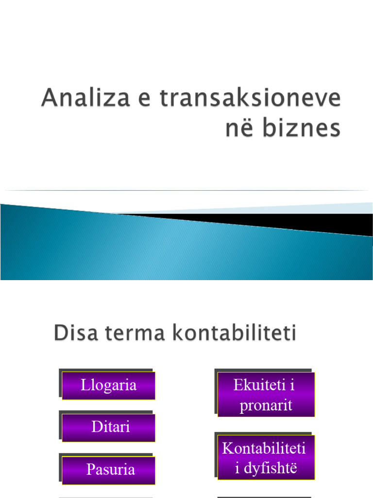 Analiza e Transaksioneve N Biznes | PDF