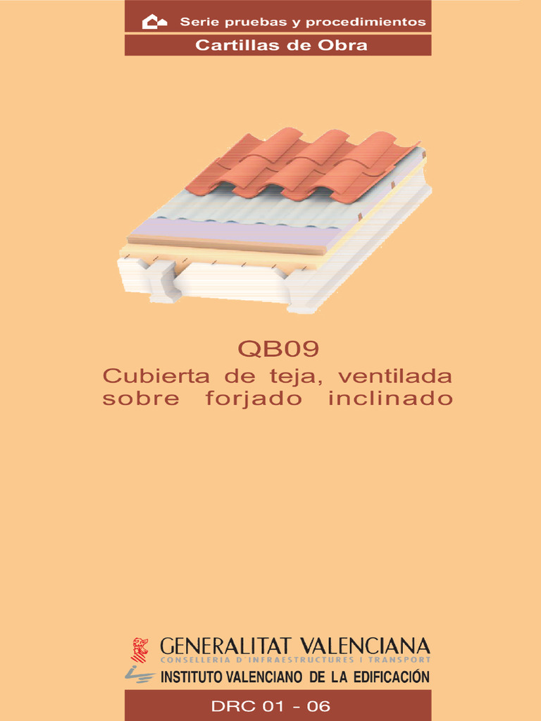 COC - QB09 Cubierta de Teja, Ventilada Sobre Forjado Inclinado | PDF | Techo | Aislamiento térmico