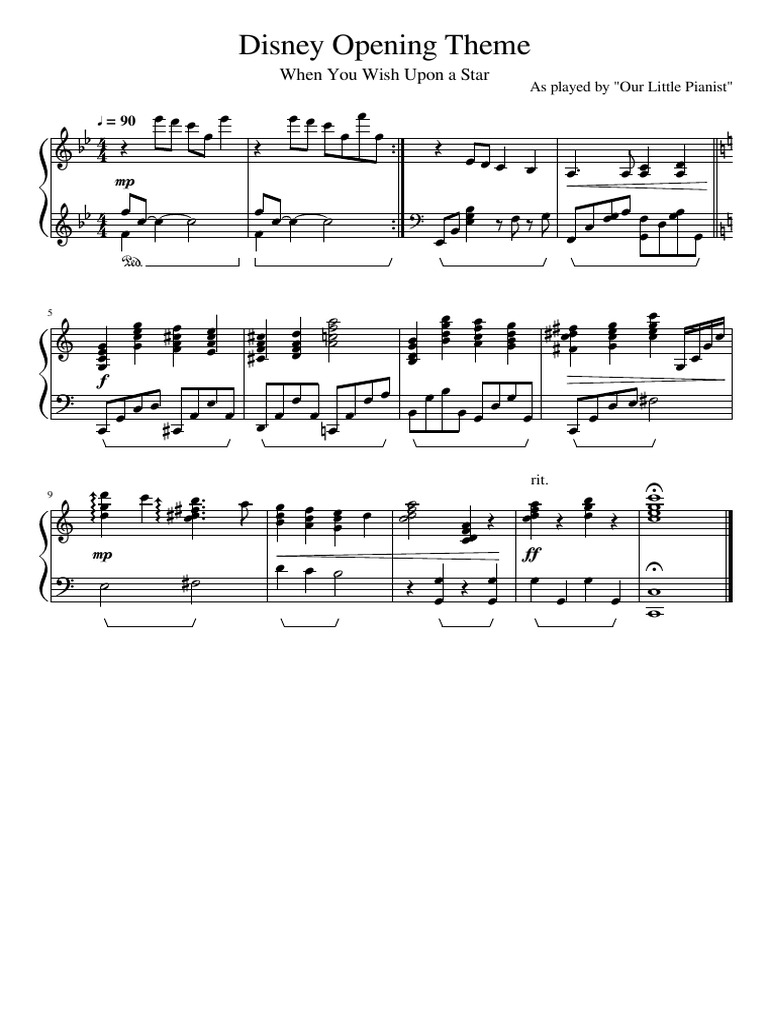 Disney Opening Theme | PDF | The Walt Disney Company