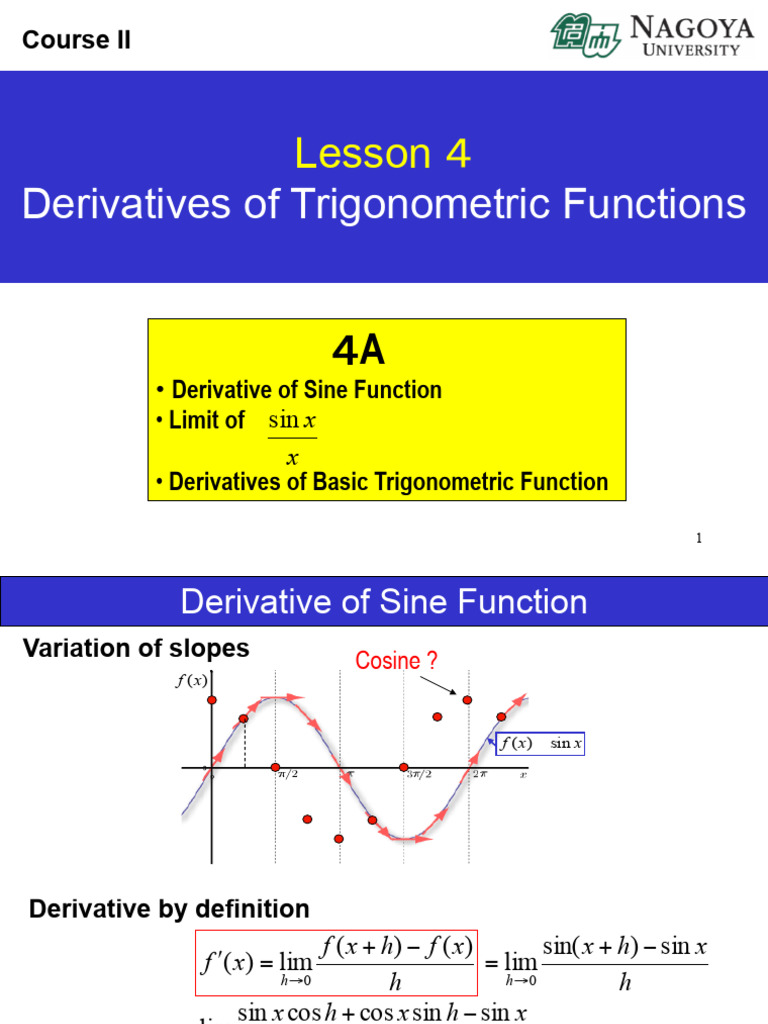 Course2 Lesson04 | PDF | Trigonometric Functions | Mathematical Relations