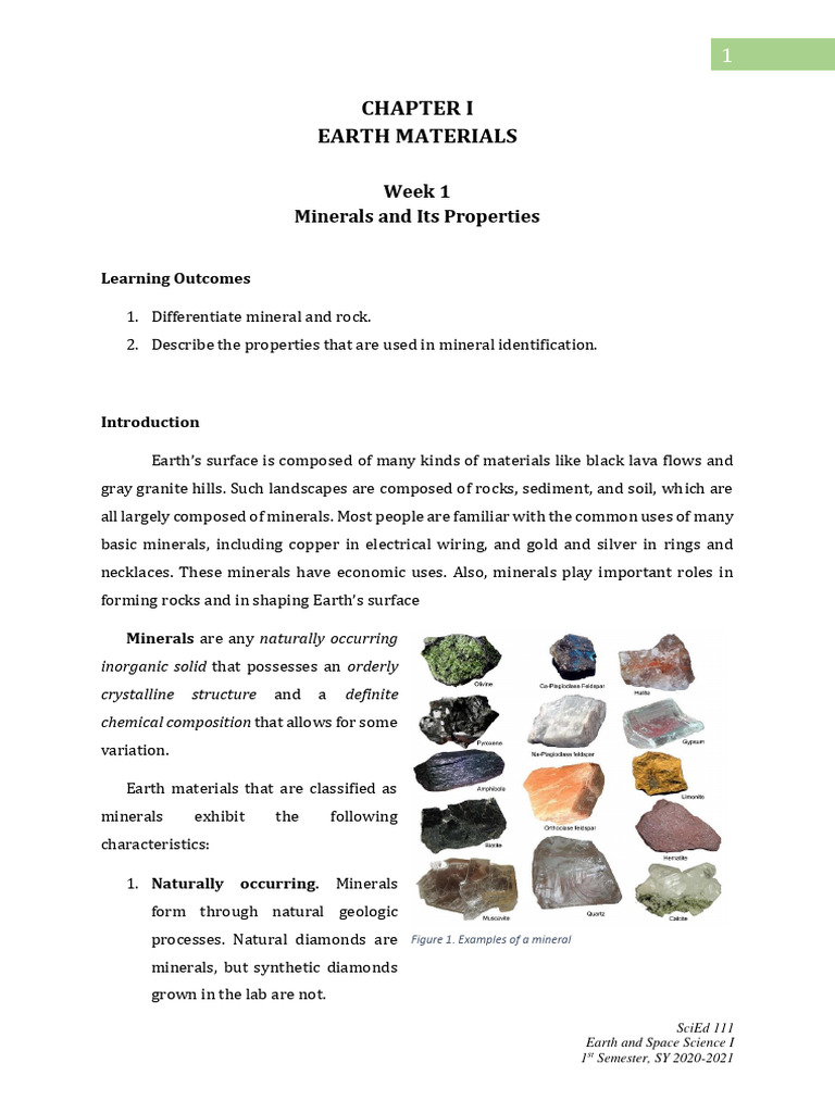 Minerals and Its Properties | PDF | Minerals | Solid