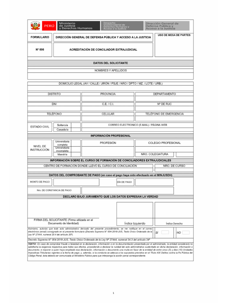 Nuevo Formato #006 Acreditacion Extrajudicial | PDF