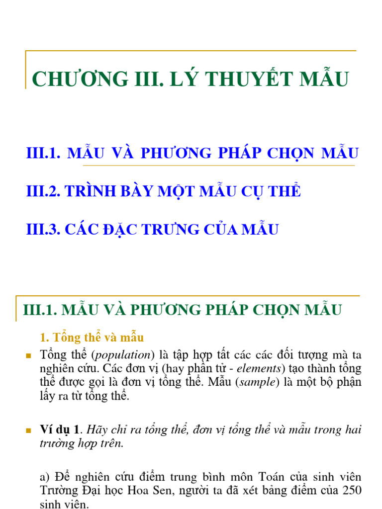 CHUONG III - Ly Thuyet Mau | PDF