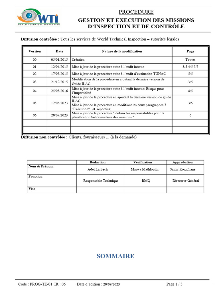 Gestion Et Execution Des Missions D'inspection Et de Controle | PDF | Système de management de ...