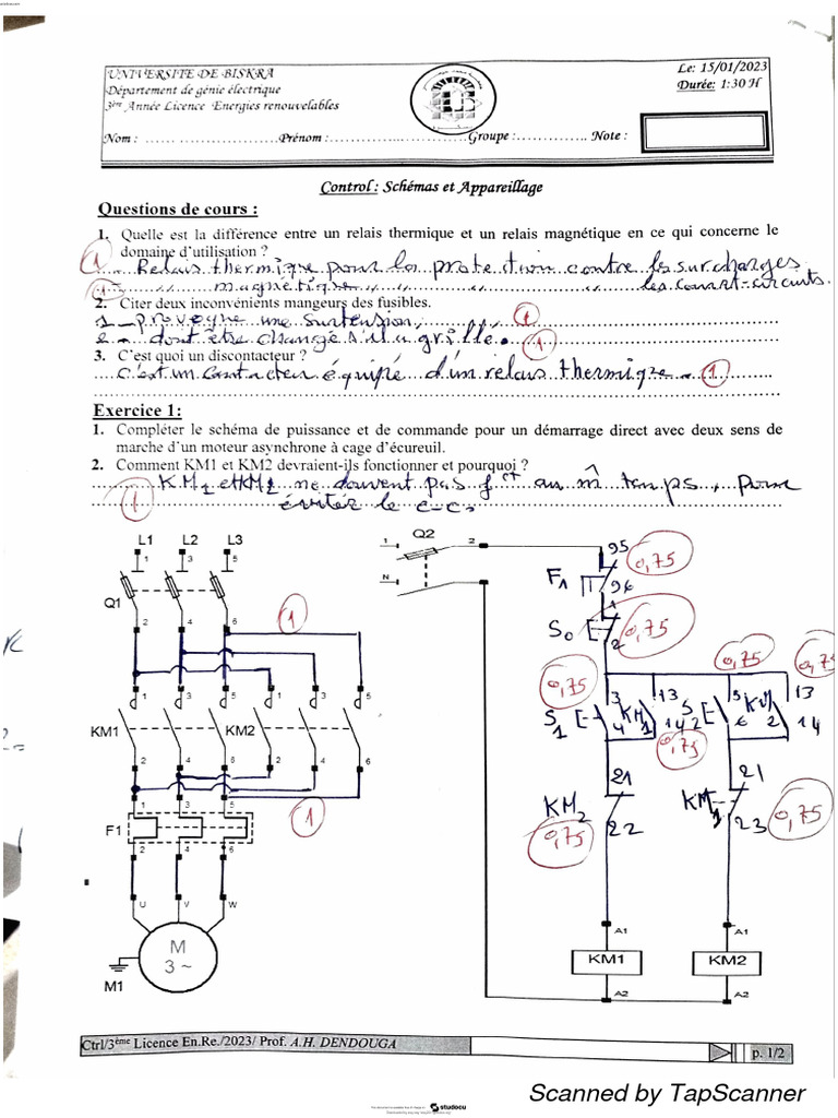Examen 2solution Schemas Et Appareillage | PDF Examen 2solution Schemas Et Appareillage | PDF