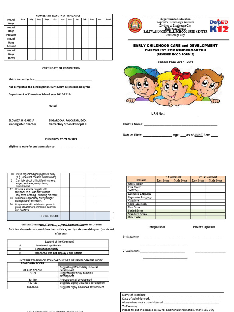 Eccd Card 2017 | PDF | Child Development | Developmental Psychology