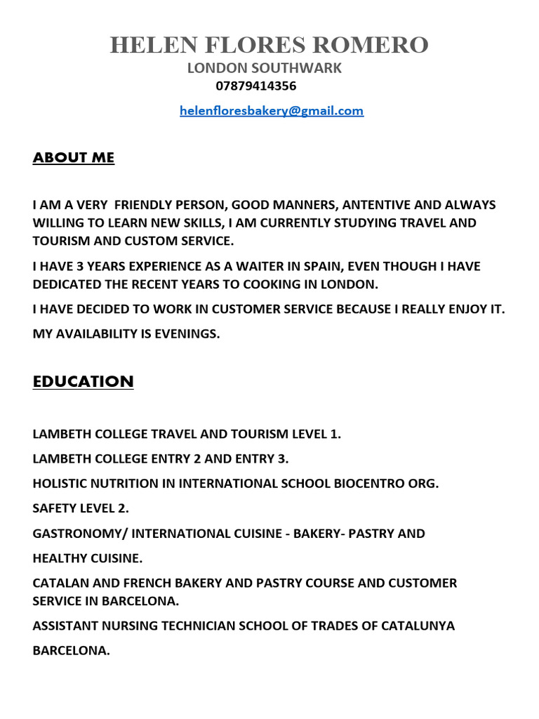 CV 2023 Helen Flores | PDF