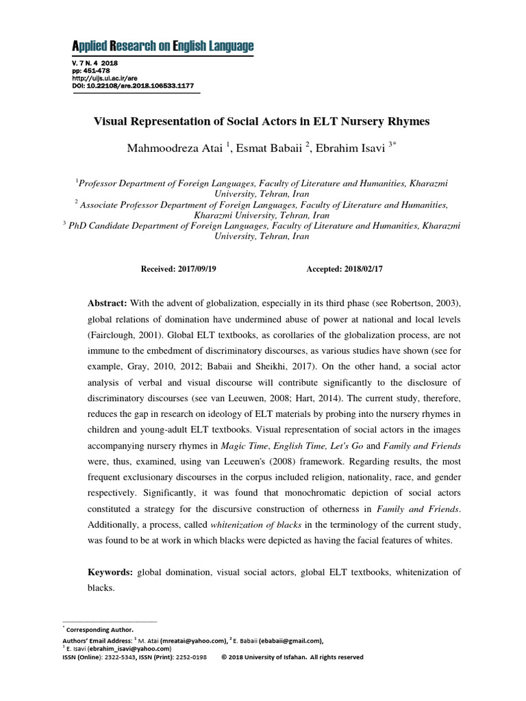 Visual Representation of Social Actors I | PDF | Globalization | Race ...