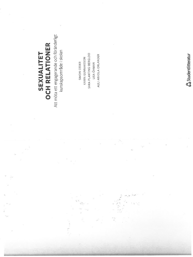 Sexualitet Och Relationer Bland Unga Pdf