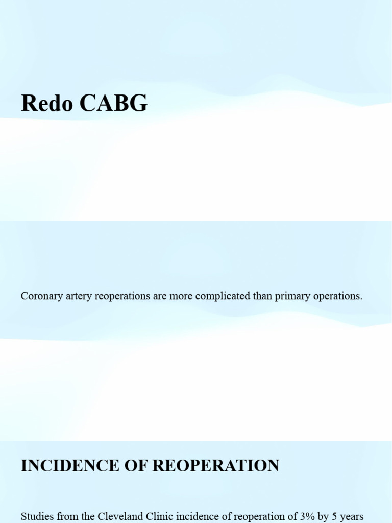 Redo Cabg | PDF | Coronary Artery Bypass Surgery | Coronary Circulation