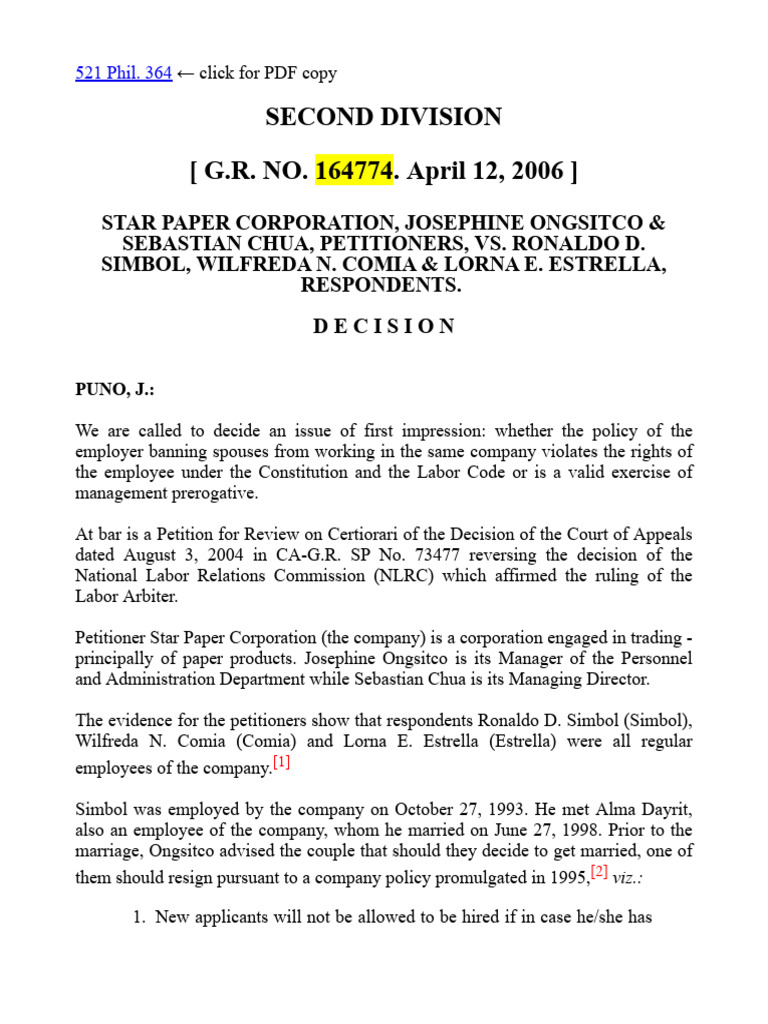 4) Star Paper Corporation V Simbol | PDF | Employment | Disparate Impact