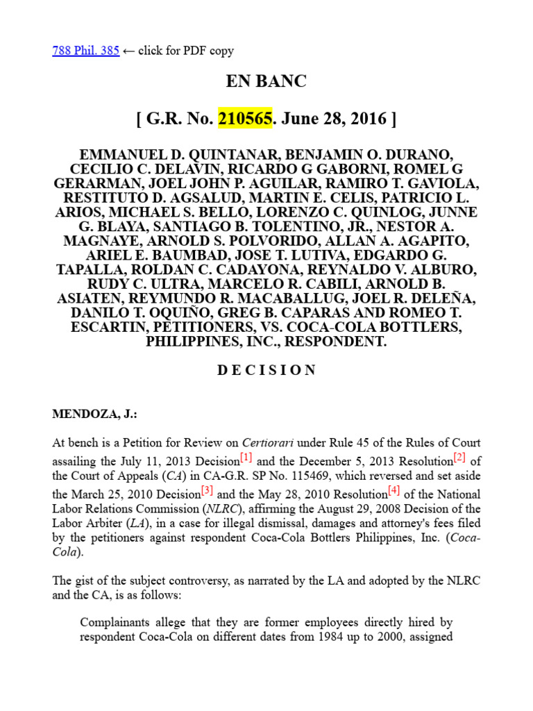 7) Quintanar V Coca Cola | PDF | Cost Of Living | Employment 7) Quintanar V Coca Cola | PDF | Cost Of Living | Employment