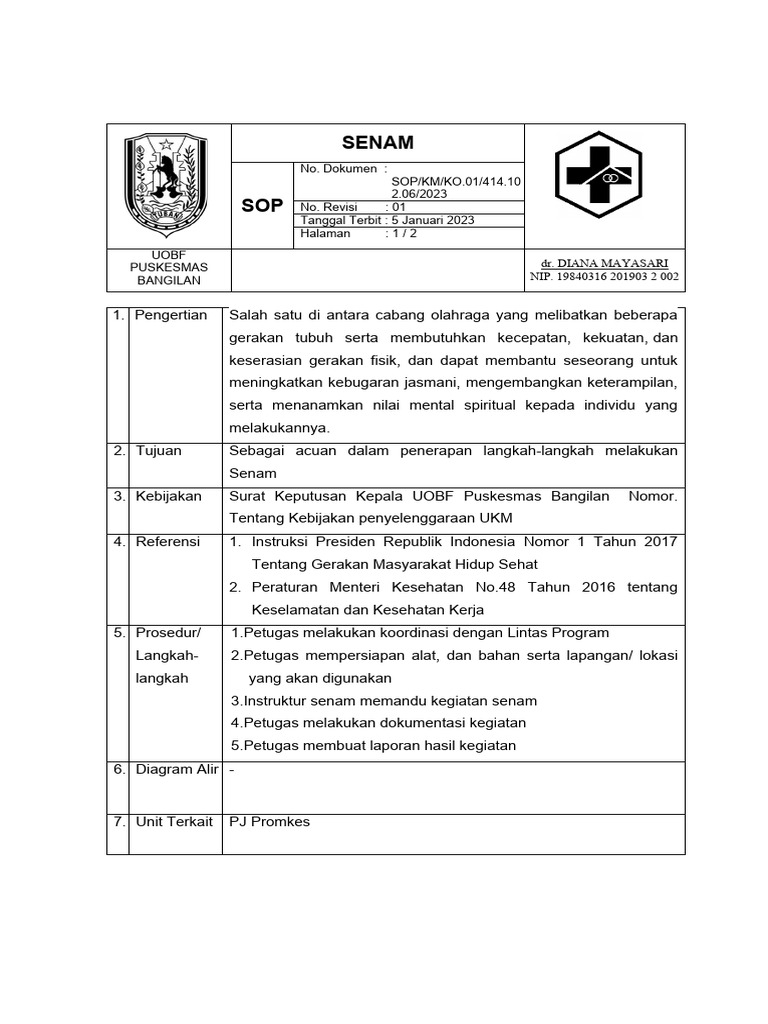 Sop Senam | PDF