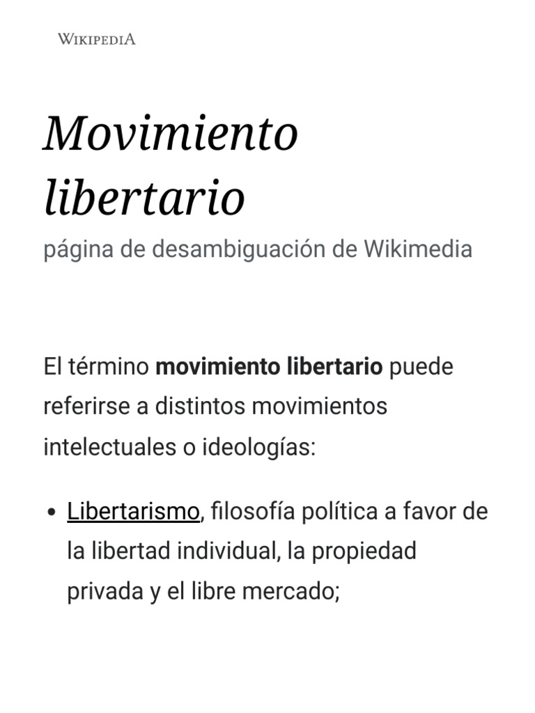 Movimiento Libertario: Definición y Tipos | PDF