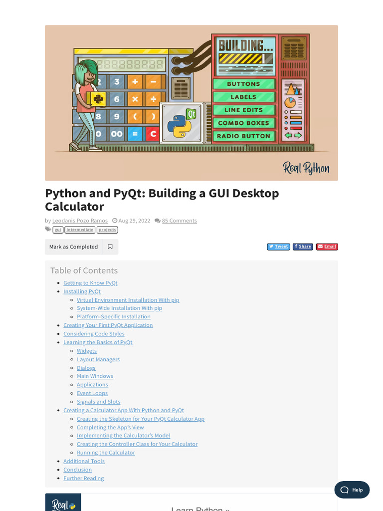 Python And Pyqt Building A Gui Desktop Calculator Real Python Pdf 0356