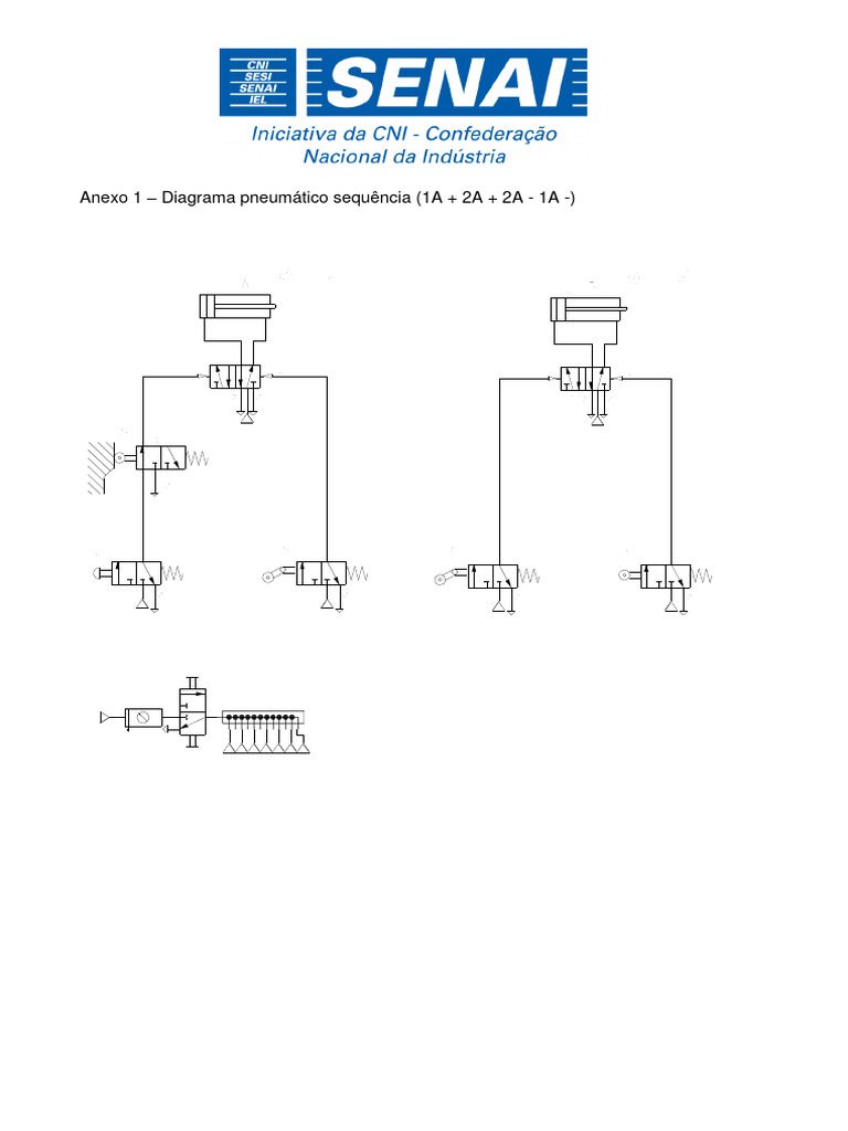 Diagrama Pneumático Sequencial 1A+2A | PDF