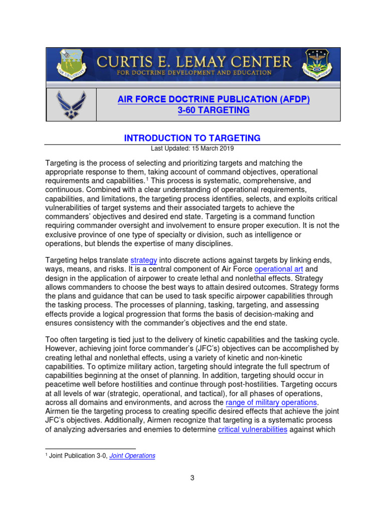 Understanding Air Force Targeting Process | PDF | Military Intelligence ...