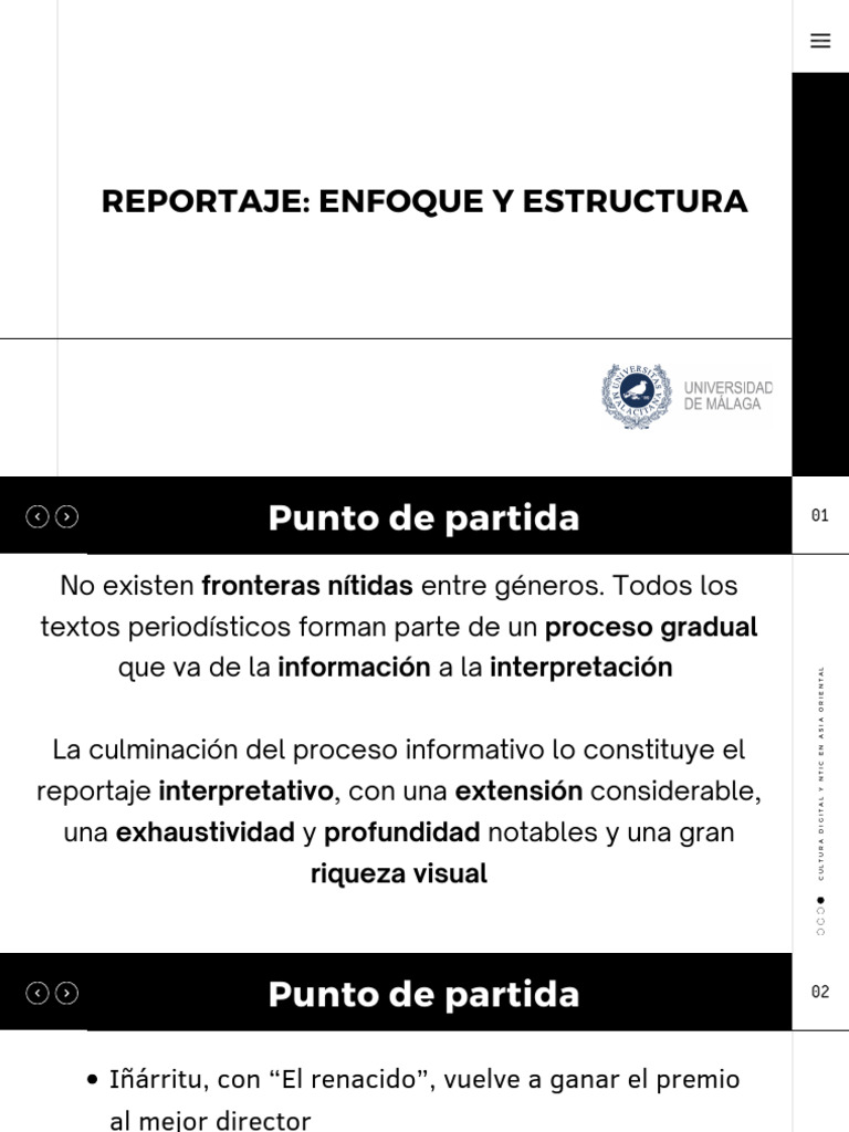 Reportaje Enfoque y Estructura | PDF