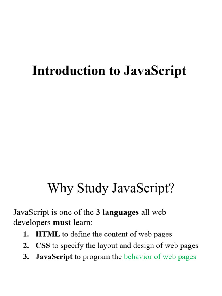 JavaScript Basics for Web Development | PDF | Document Object Model | Java Script