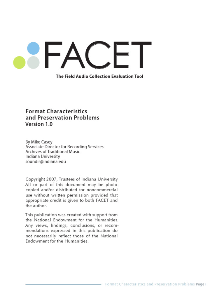 Facet Formats | PDF | Recording