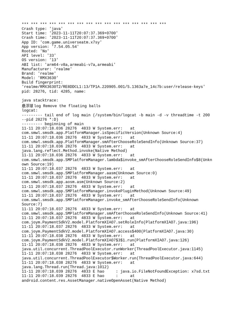 Catchlogs - 2023-11-11 at 20-07-37 - 7.54.0 - .Java | PDF | Java (Programming Language ...