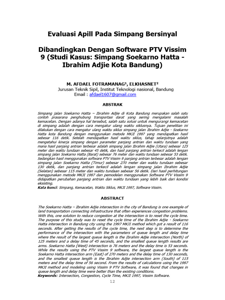 02 Dibandingkan Dengan Software Ptv Vissim 9 Studi Kasus Simpang