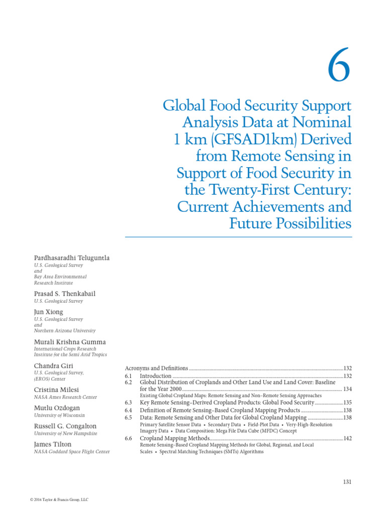 Gfsad1k Atbd Pdf Remote Sensing Agricultural Land