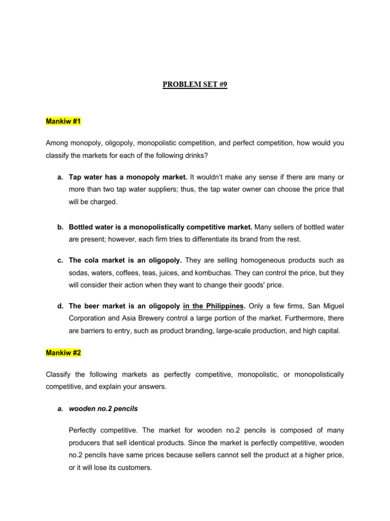 Microeconomics Assignment 9 | PDF | Monopoly | Profit (Economics)