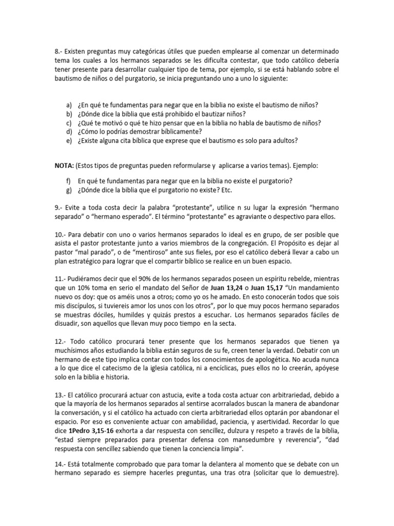 Estrategias para Debatir con Hermanos Separados | PDF | protestantismo ...