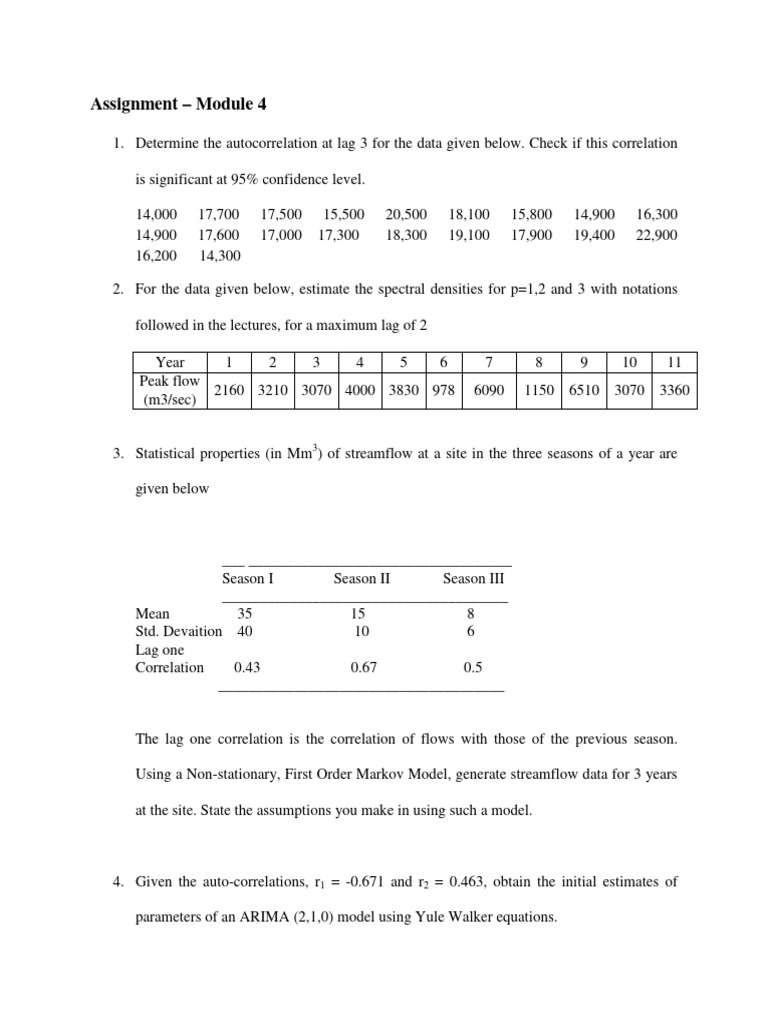 Assignment Module 4 | PDF | Autocorrelation | Algorithms
