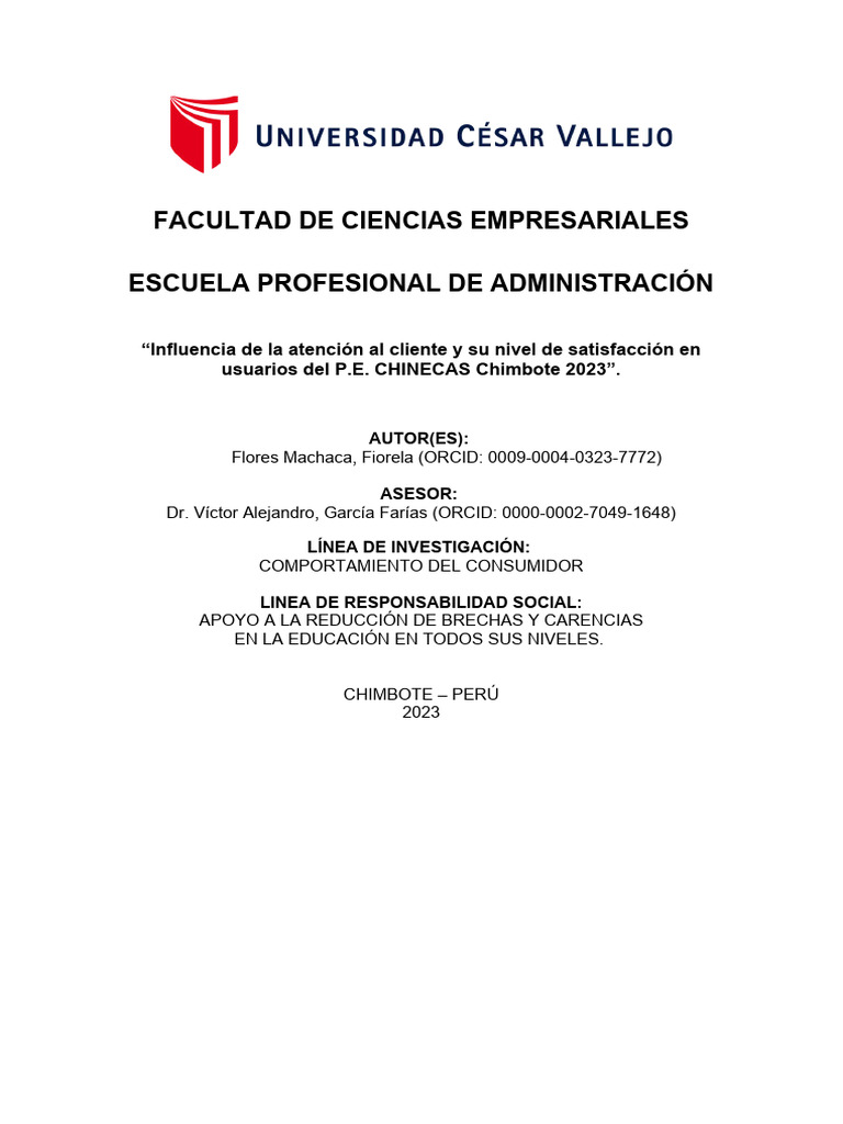 Avance Proyecto FSFM | PDF | La satisfacción del cliente | Cliente