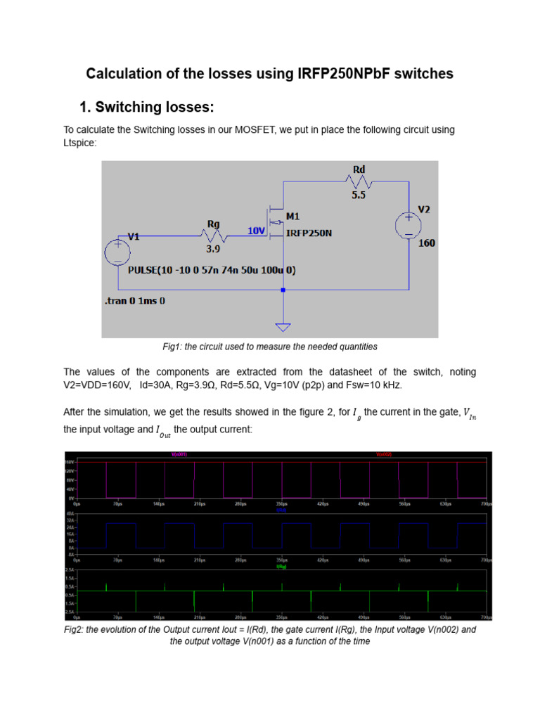 Losses Using IRFP250NPbF Switches | PDF | Mosfet | Root Mean Square