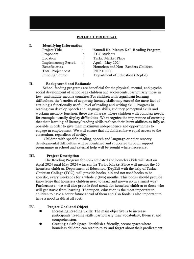 Project Proposal EAPP Complete | PDF | Literacy | Psychology