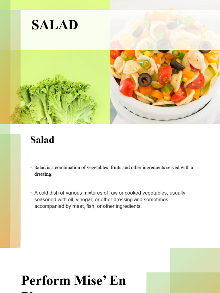 Lesson1 SALAD | PDF | Salad | Hors D'oeuvre