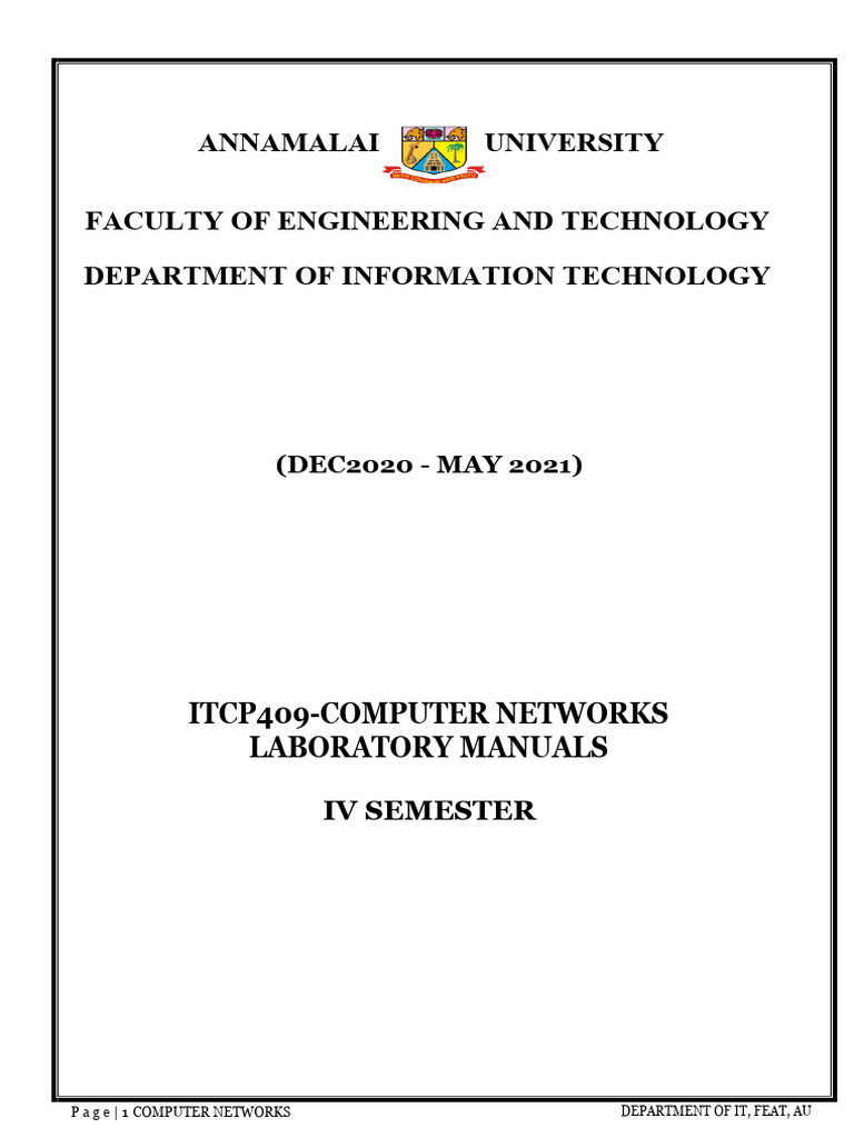 CN Lab Manuals 2019 (1) - Converted-1 | Download Free PDF | Port (Computer Networking) | Network ...