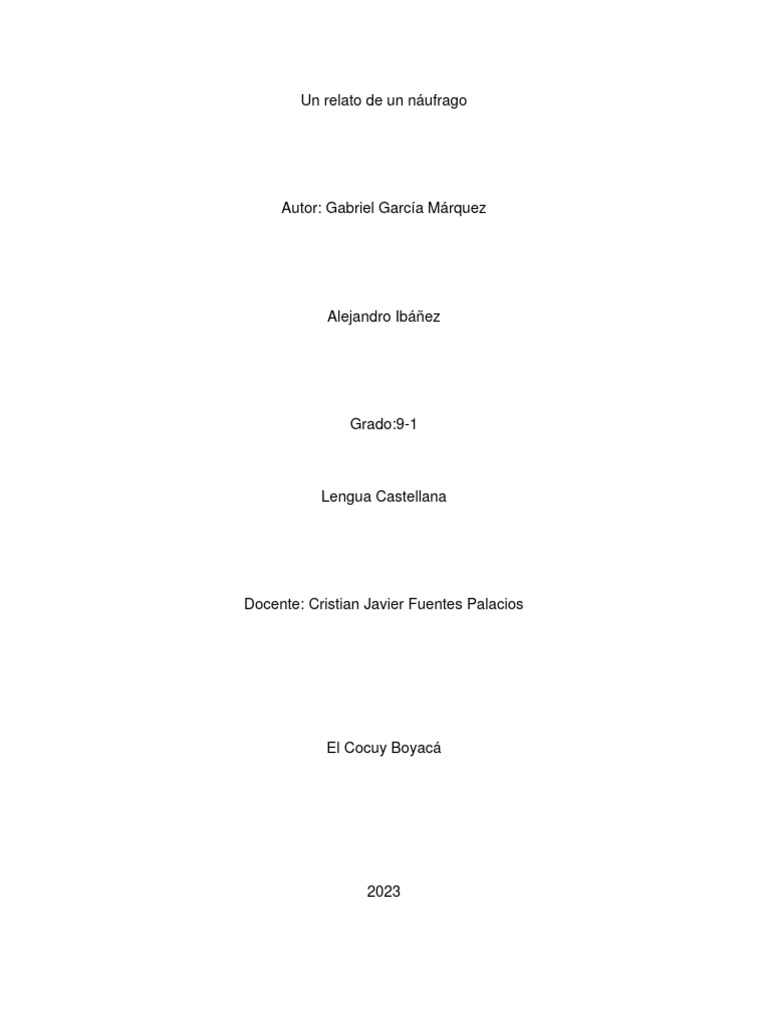 Un Relato de Un Náufrago | PDF | Historia | Clásicos