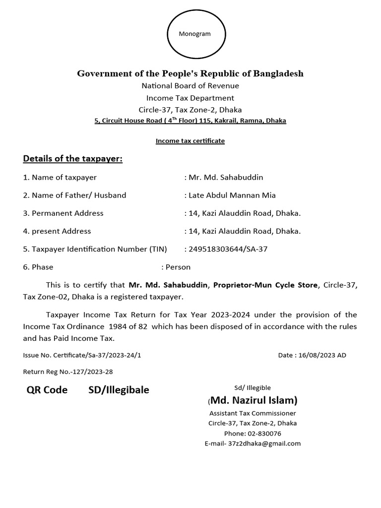 Income Tax Certificate Successuptech | PDF | Taxes | Services (Economics)