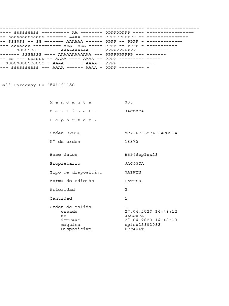 Ball Chile PO 4501441158 | PDF | Bancos | Economias