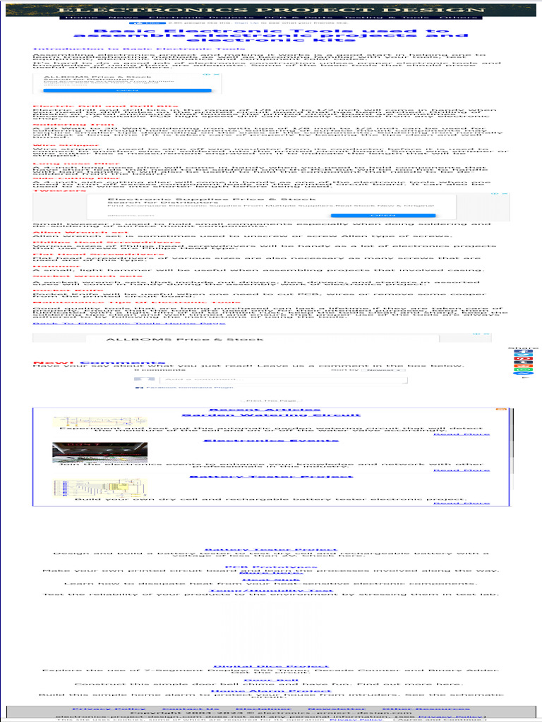 Electronic Tools That Are Used To Assemble Electronic Projects. | PDF | Printed Circuit Board ...
