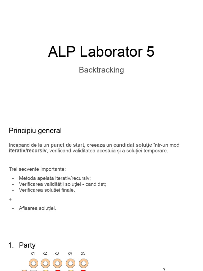 ALP Laborator 5: Backtracking | PDF