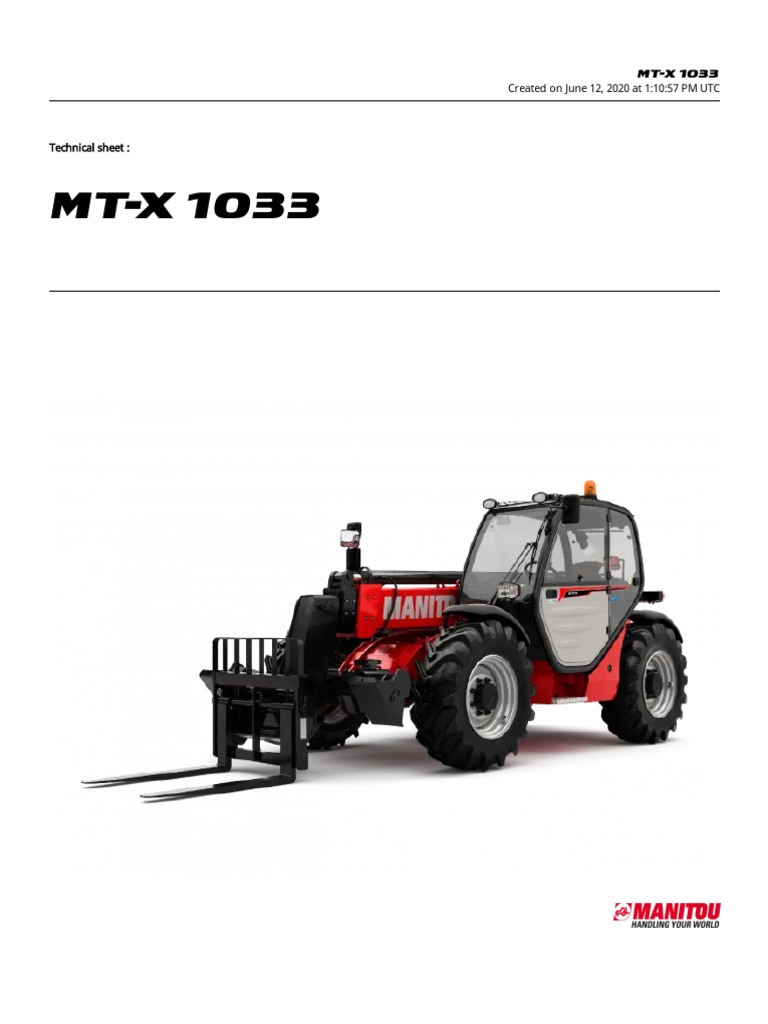 MT-X 1033 Manitou | PDF | Engines | Motor Vehicle