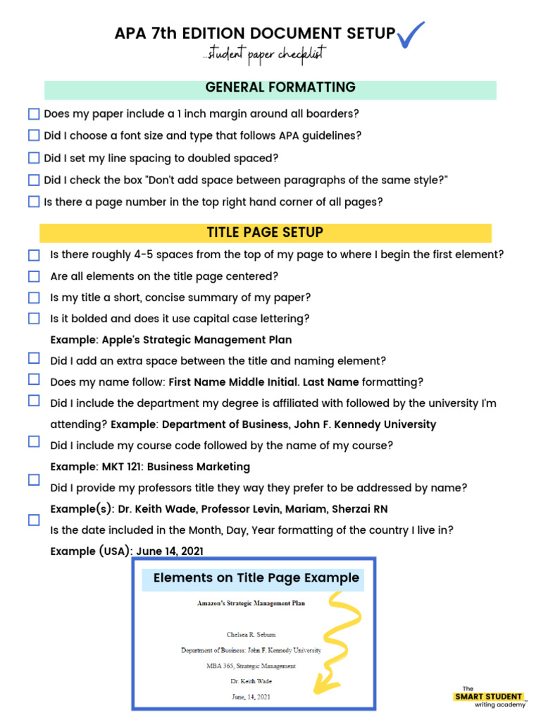 Apa Student Papers Checklist | PDF | Paragraph | Apa Style