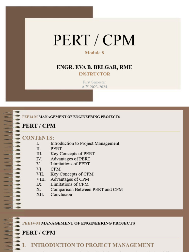 Pee14-M Module 8 - Pert CPM | PDF | Project Management | Applied Mathematics