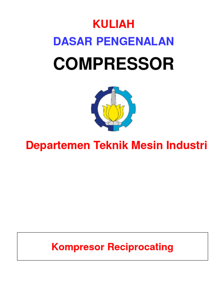 Prinsip Kerja Kompresor Torak | PDF | Teknologi & Rekayasa