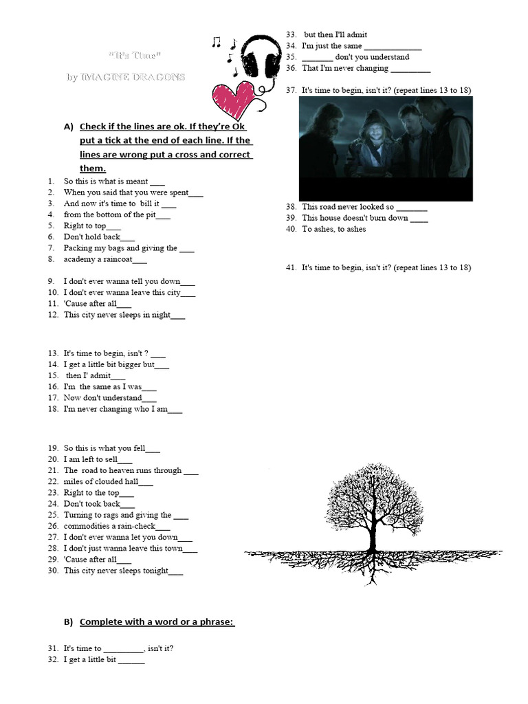 It's Time Lyrics Analysis | PDF