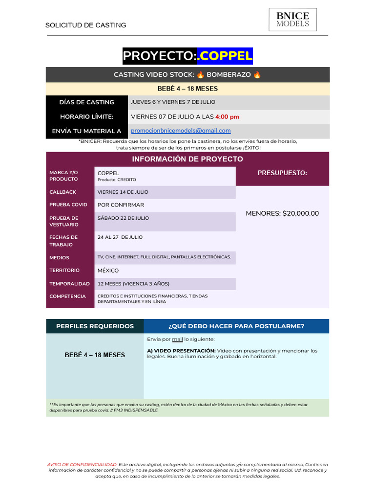 Casting Coppel Stock | PDF