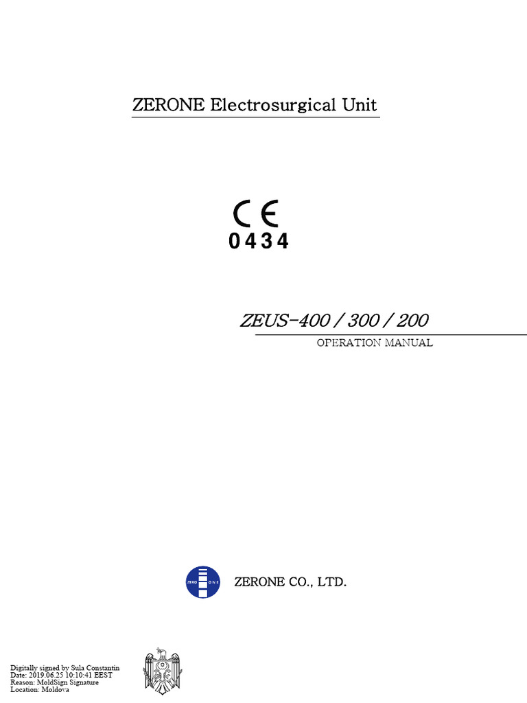 Zeus - 400,300,200 Op Manual - Signed | Download Free PDF | Sterilization (Microbiology ...