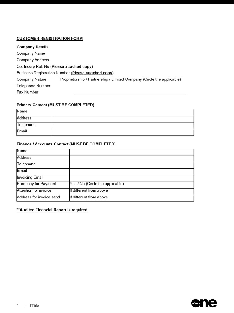 CUSTOMER REGISTRATION Template | PDF CUSTOMER REGISTRATION Template | PDF