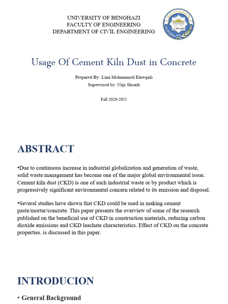 Usage of Cement Kiln Dust in Concrete | PDF | Cement | Concrete Usage of Cement Kiln Dust in Concrete | PDF | Cement | Concrete