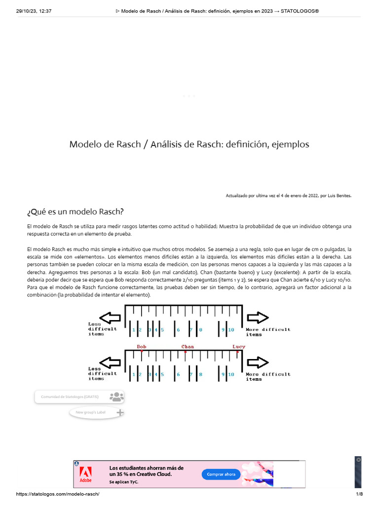 Modelo de Rasch - Análisis de Rasch - Definición, Ejemplos en 2023 STATOLOGOS® | PDF ...